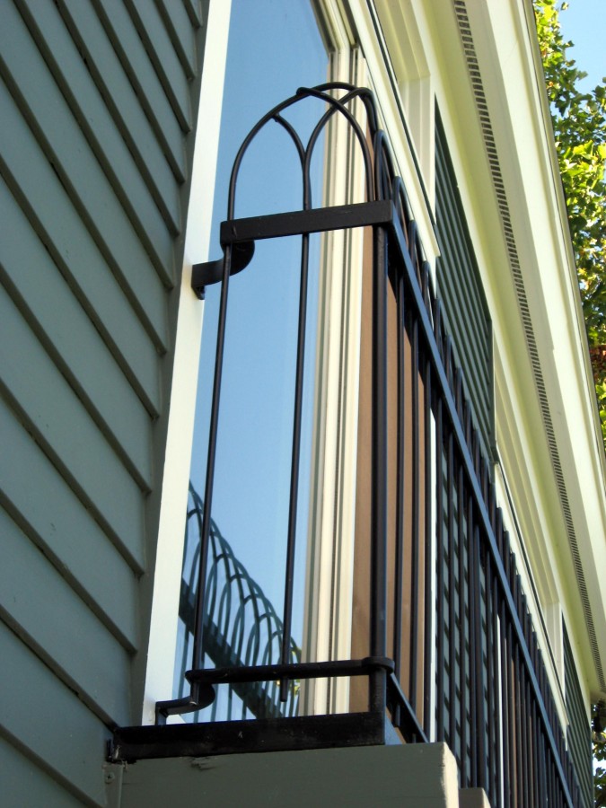 Small Wrought Iron Balcony Railing.